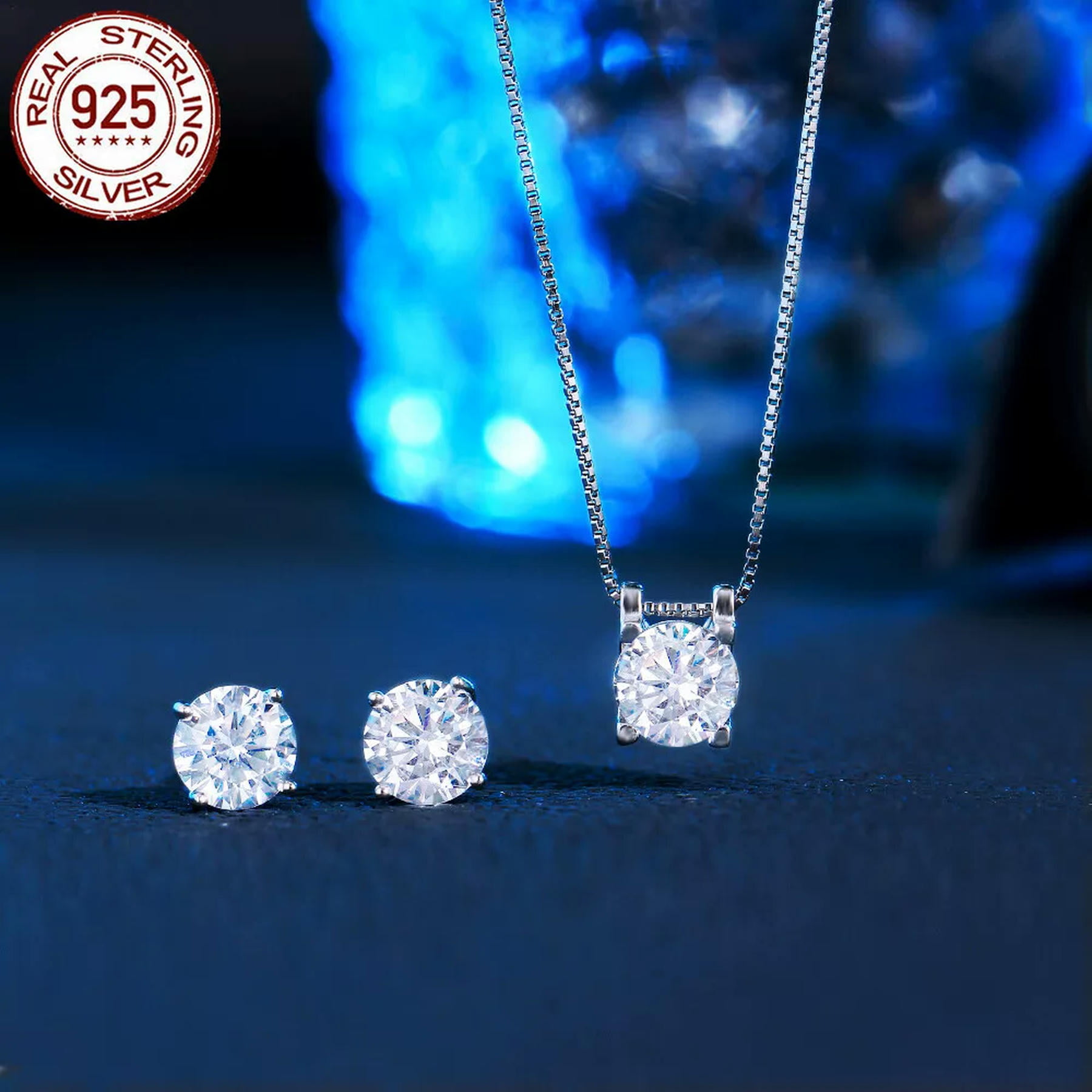 Fashion AAAAA CZ 925 Sterling Silver Fine Jewelry Set Wedding Necklace ...