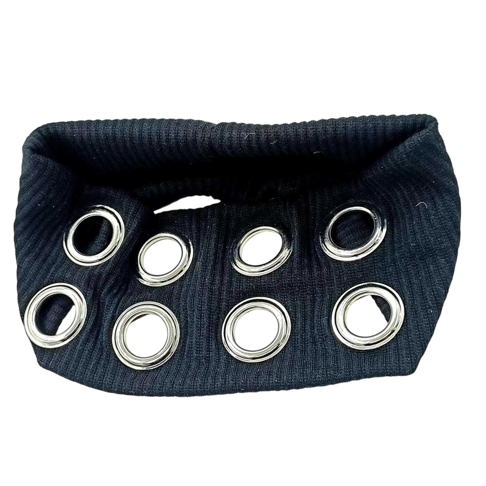 Fashion Accessories Breathable Cutout Headband With Metal Stretchy Wide ...
