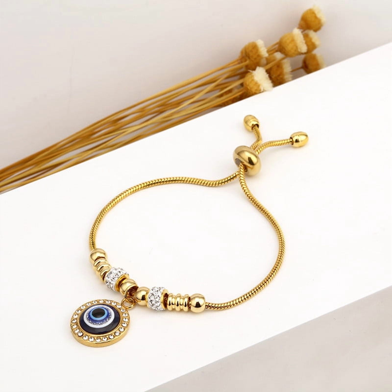 Fashion Adjustable Pull Out Blue Eye Bracelet - Walmart.com