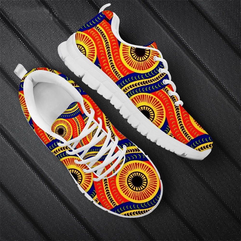 Fashion African Tribal Pattern Lady Flat Jogging Running Shoes ...