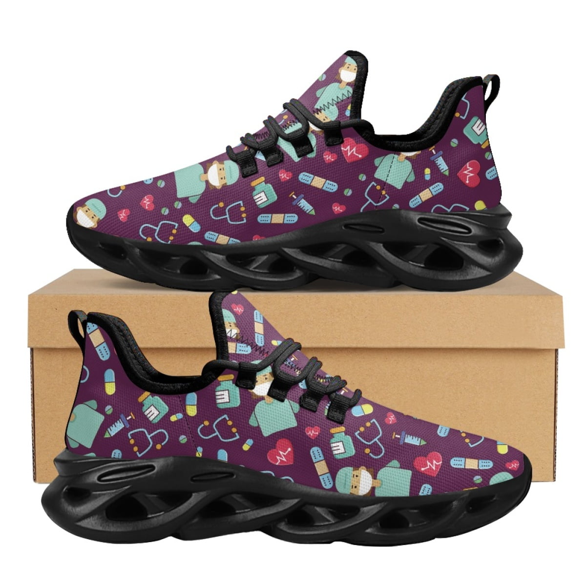 Fashion Air Mesh Sneakers Nurse Surgical Shoes Medical Pattern Women's ...