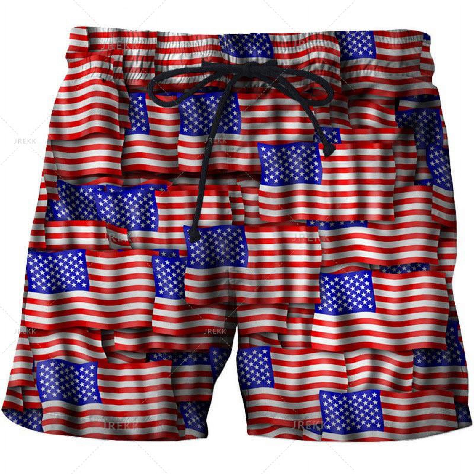 Fashion American Flag 3D Print Shorts Men Women Street Casual Oversize ...