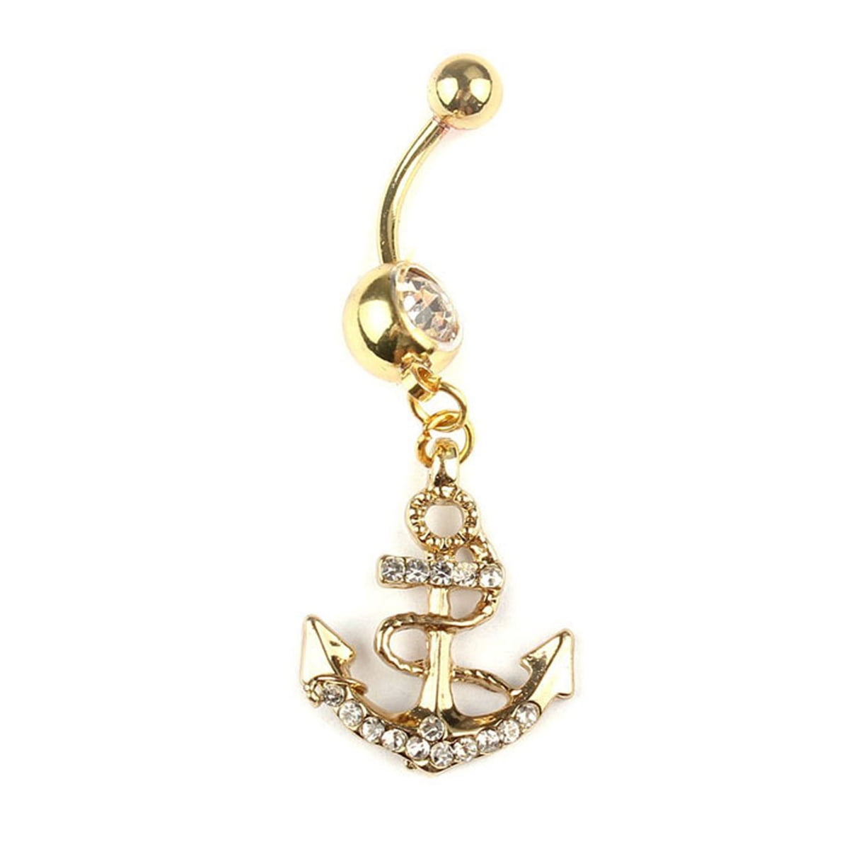 Fashion Anchor Dangle Belly Button Ring Body Piercing Navel Ring ...
