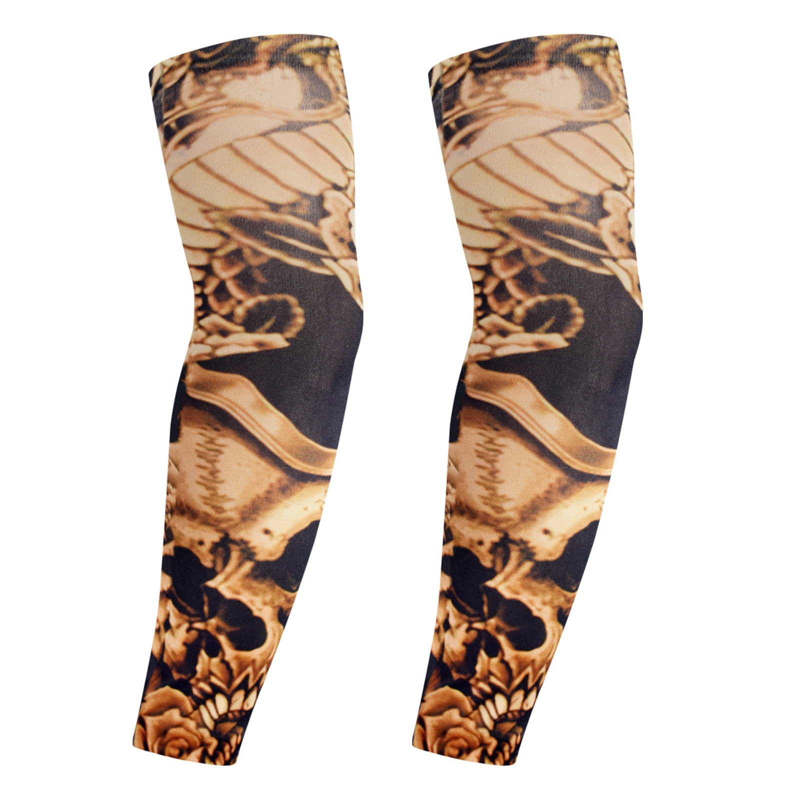 Fashion Arm Sleeves Realistic Tattooing Cooling Arm Covers Fishing ...