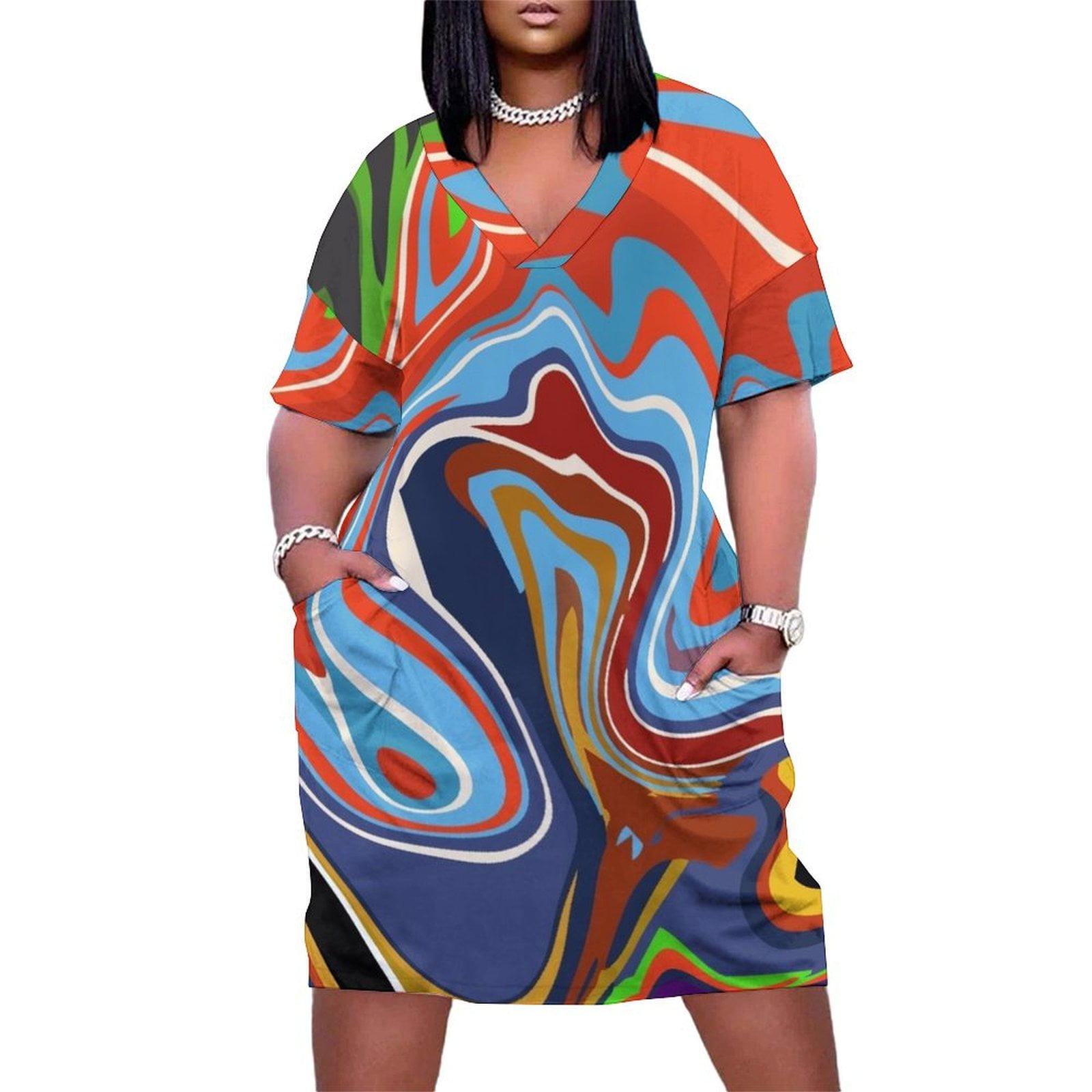 Fashion Art - 338 Loose Pocket Dress elegant women's dresses for wedding women's evening dress ...