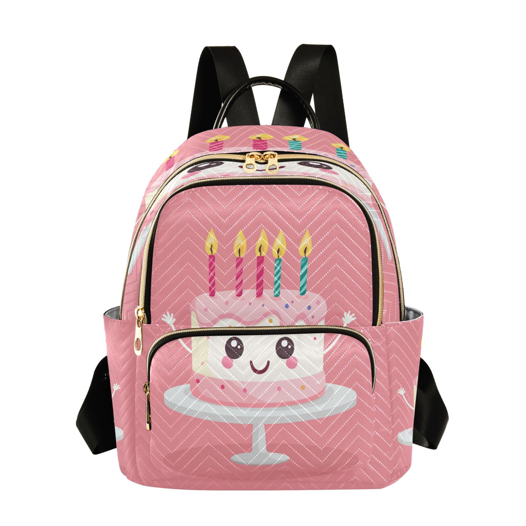 Fashion Backpack Women Casual Bag A Cute Cartoon Birthday Cake Travel ...