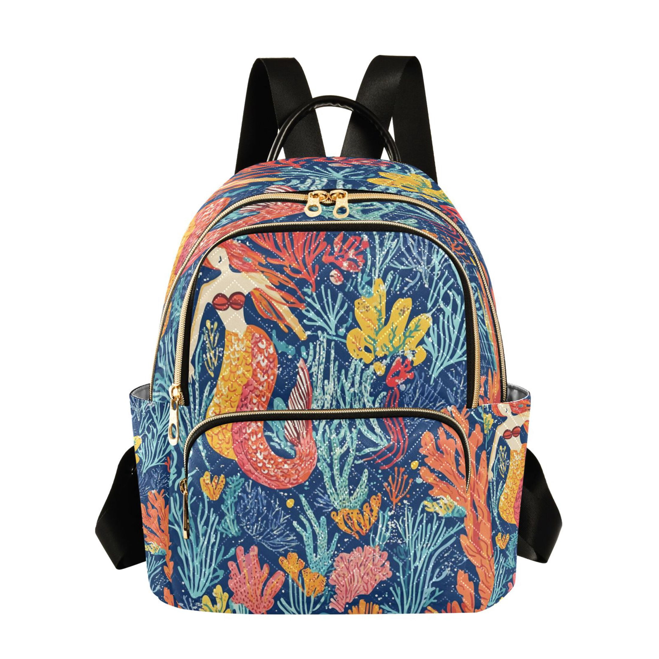 Fashion Backpack Women Casual Bag Corals and Seaweed Travel Backpack ...