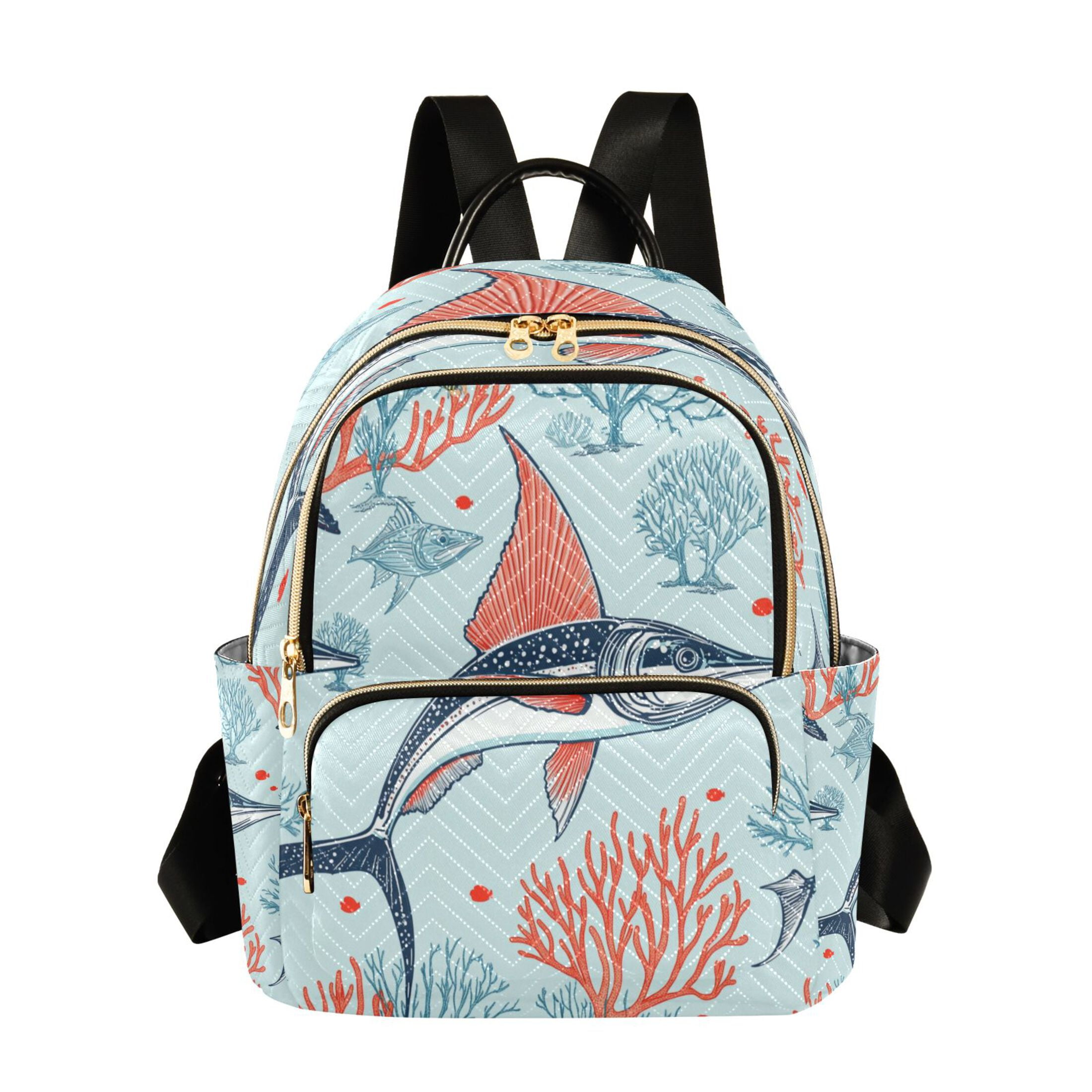 Fashion Backpack Women Casual Bag Sailfish and Coral Reef Travel ...