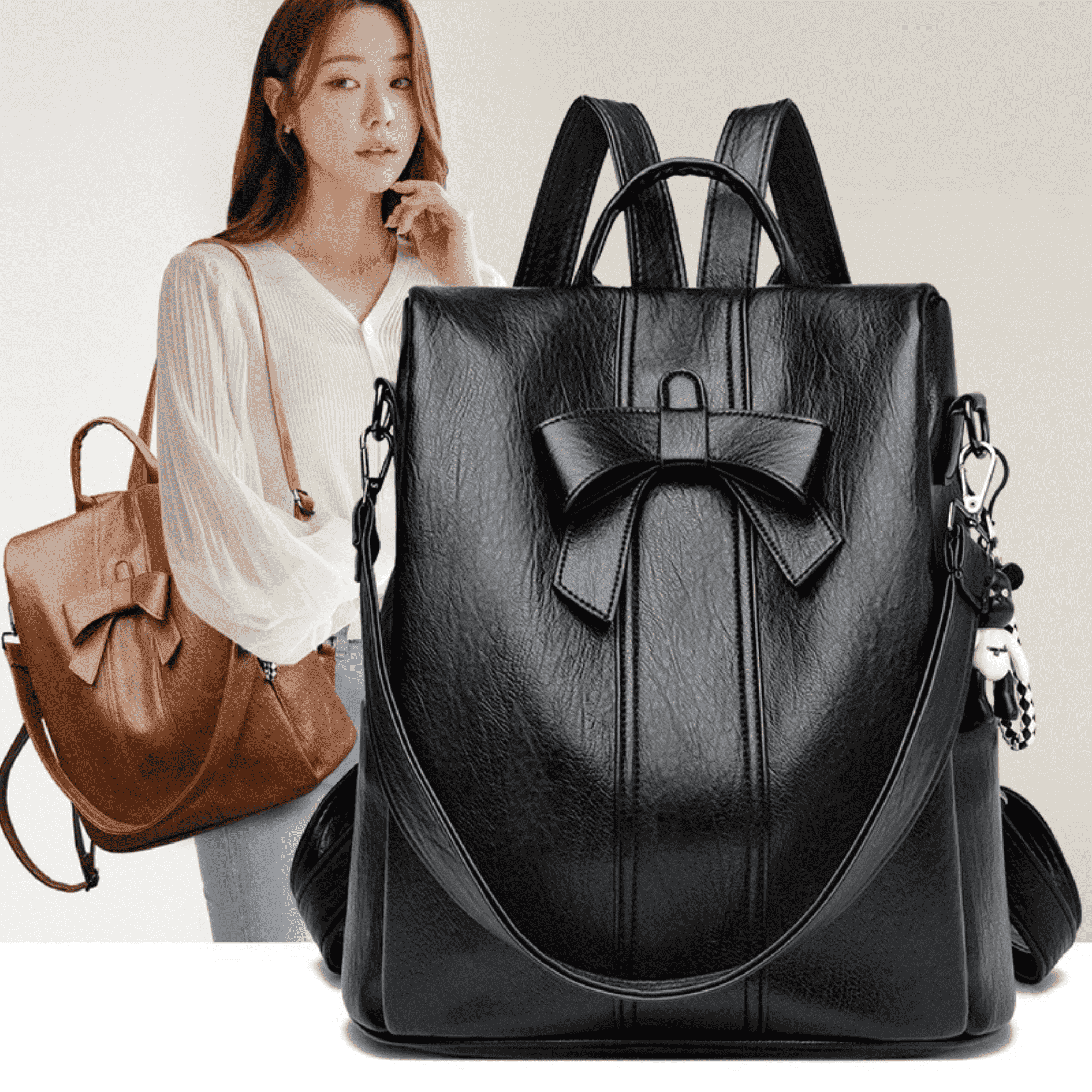 Fashion Backpack for Women - PU Leather Backpack Large Backpack Purse ...