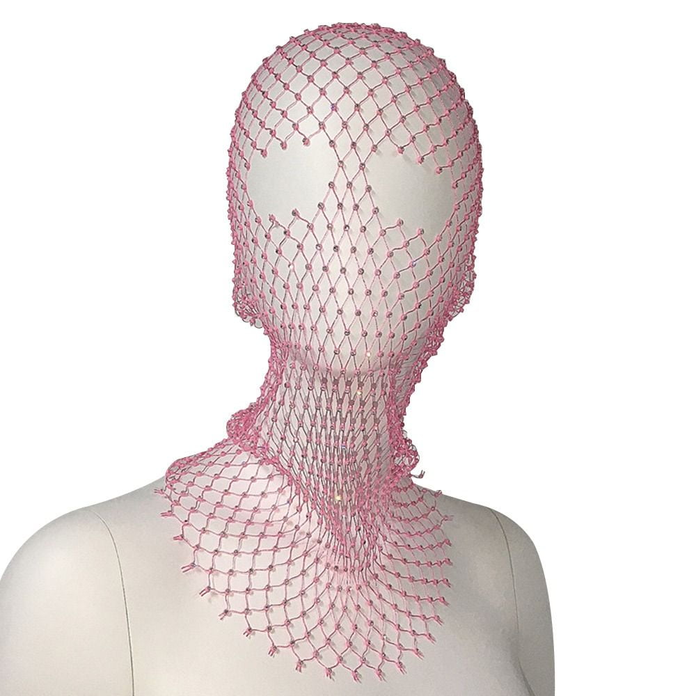 Fashion Balaclava Women Masked Head Mask Shining Diamond Headwrap ...