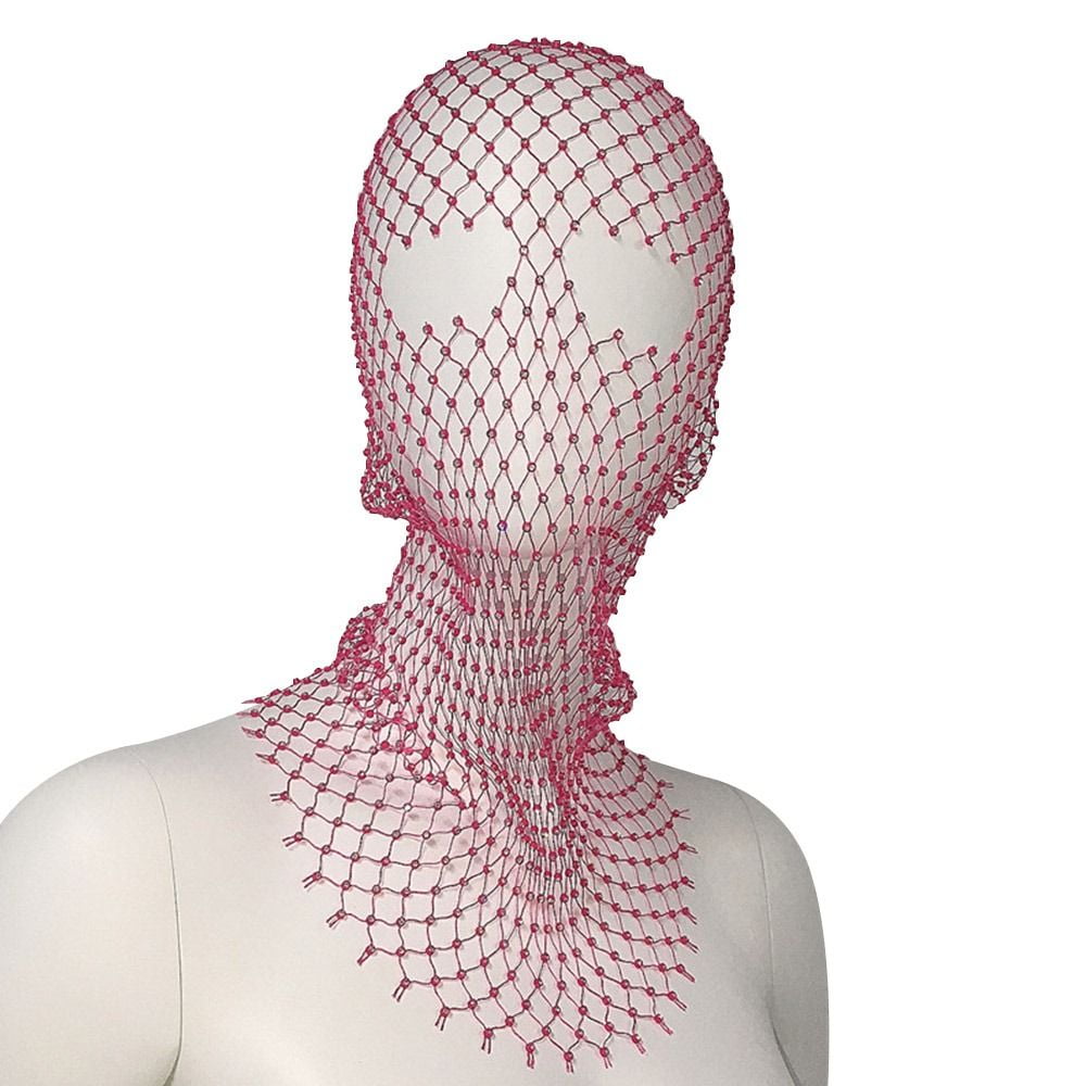 Fashion Balaclava Women Masked Head Mask Shining Diamond Headwrap ...