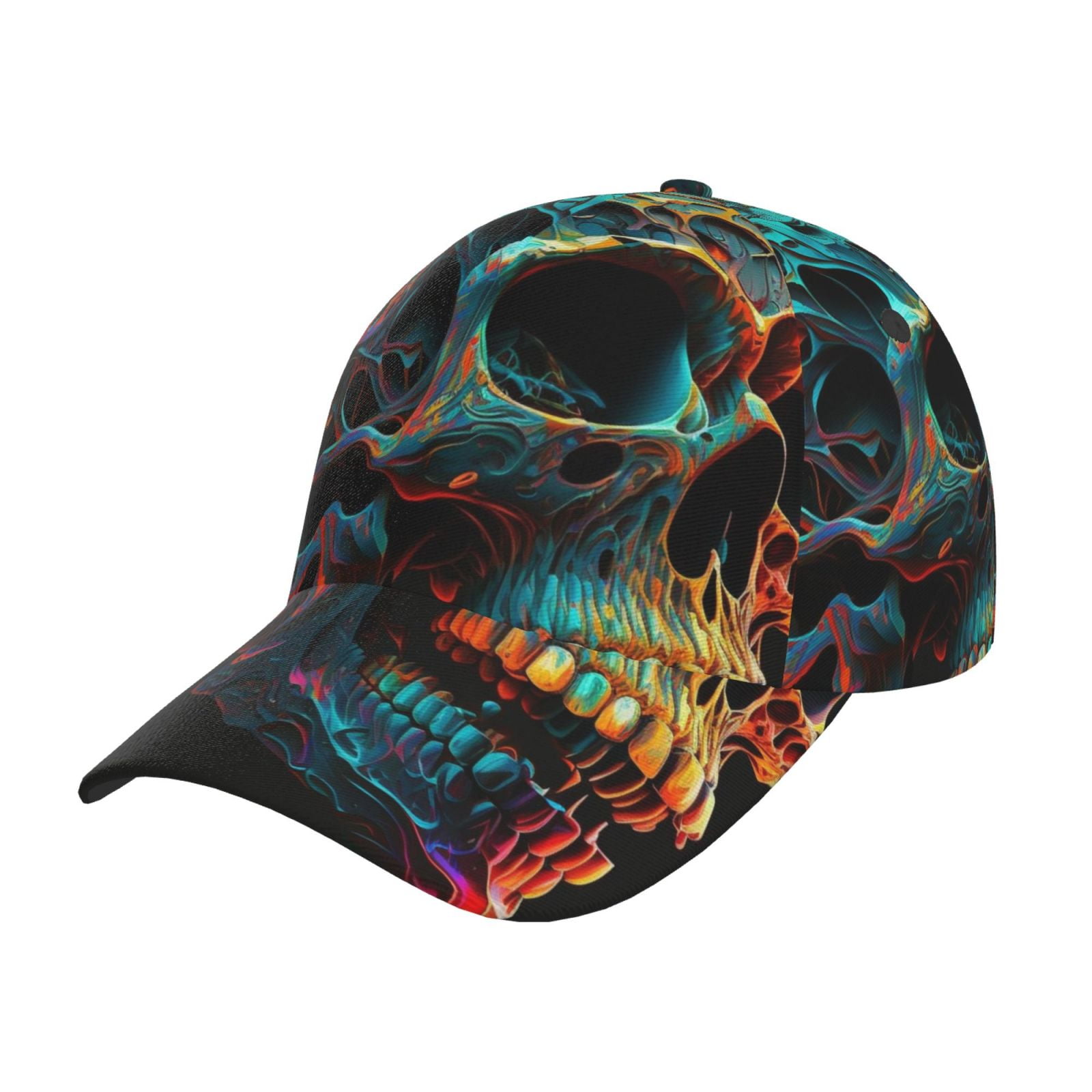Fashion Baseball Cap Adjustable Snapback 3D Dad Hat Trucker Hats, Skull ...