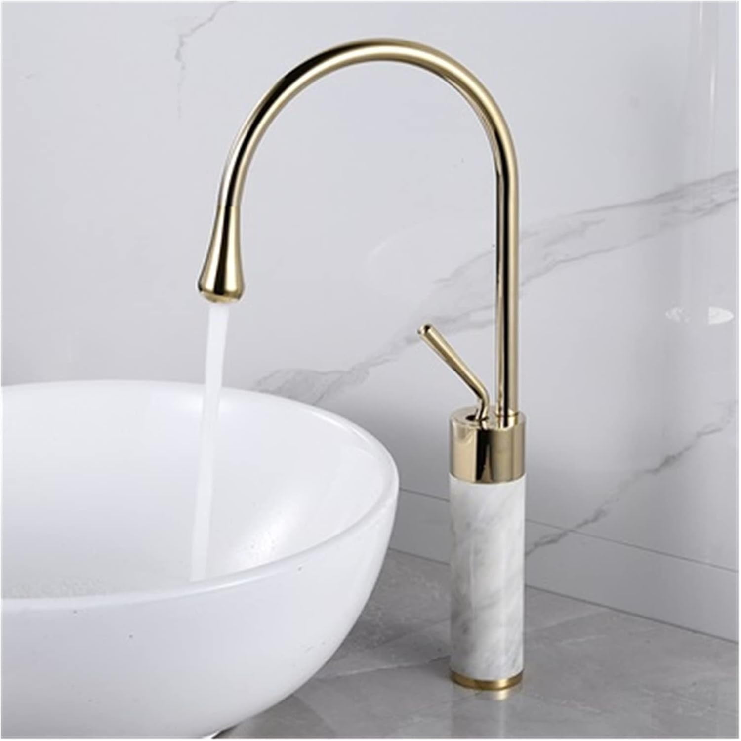 Fashion Bathroom Single Lever White Gold Sink Faucet Crane Totall Brass ...