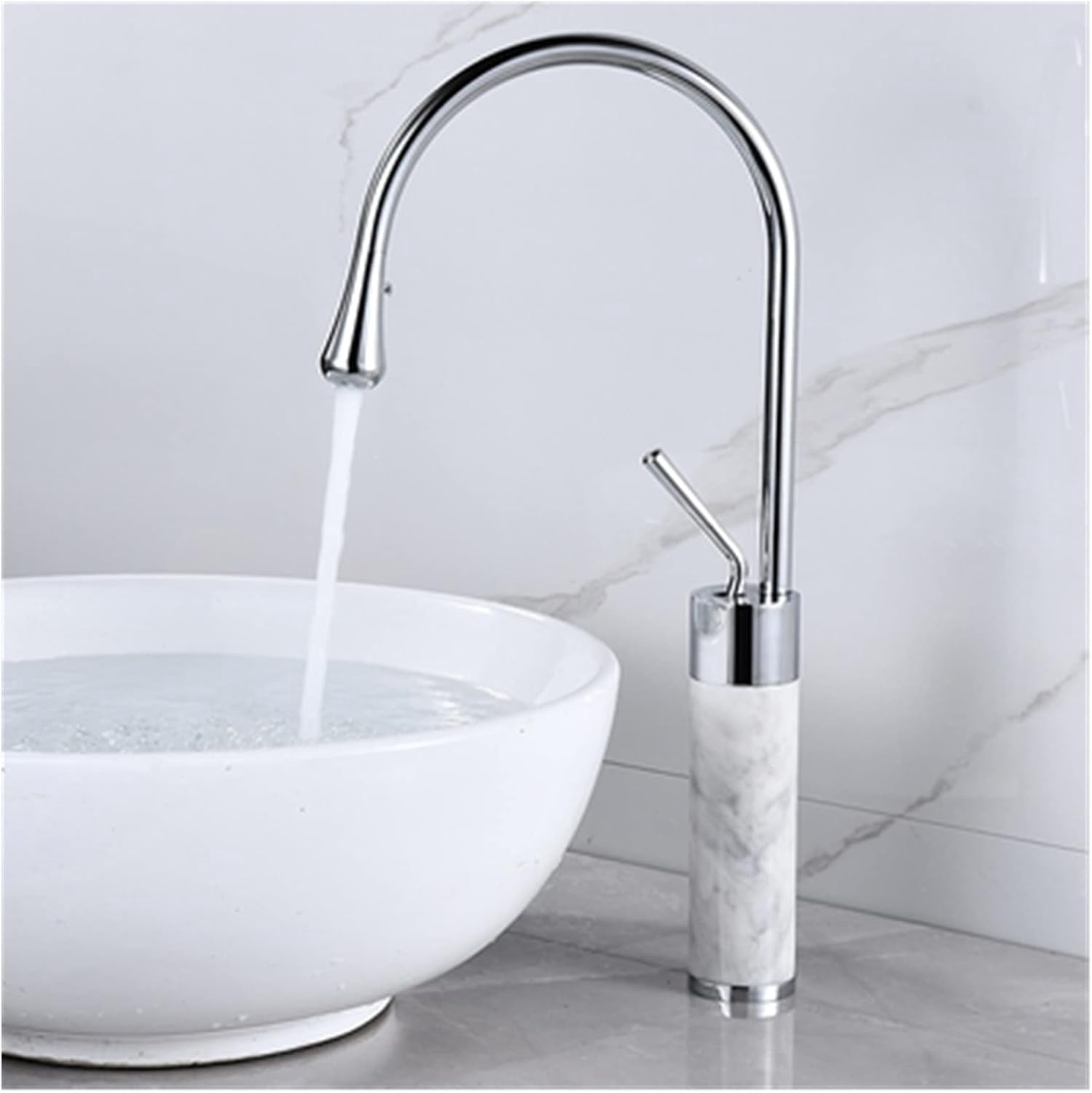 Fashion Bathroom Single Lever White Gold Sink Faucet Crane Totall Brass ...