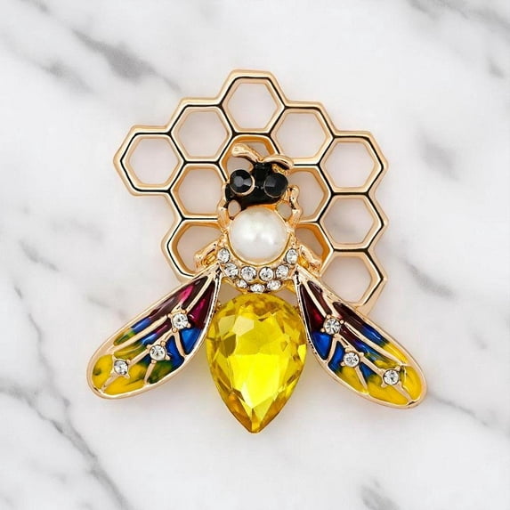Fashion Bee Brooch Oil Drop Design Women Insect Jewelry Stylish Corsage ...