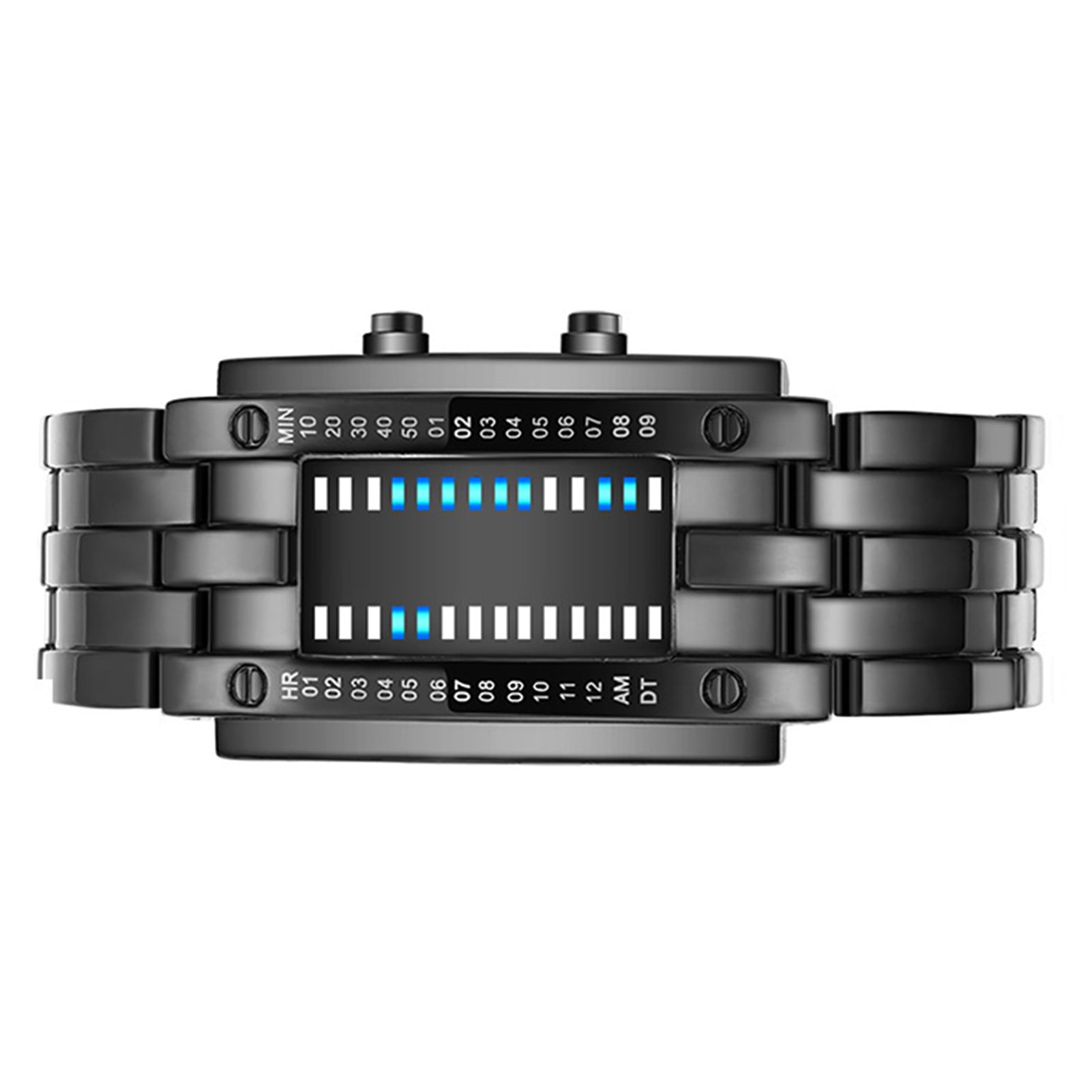 Fashion Binary Matrix Blue LED Digital Watch Men Women Classic Future ...