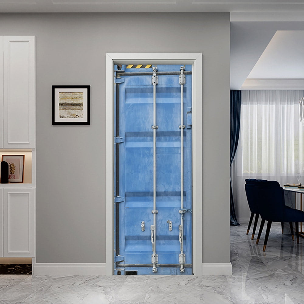 Fashion Black White Door Stickers Self-adhesive 3D Wallpaper for Fridge ...