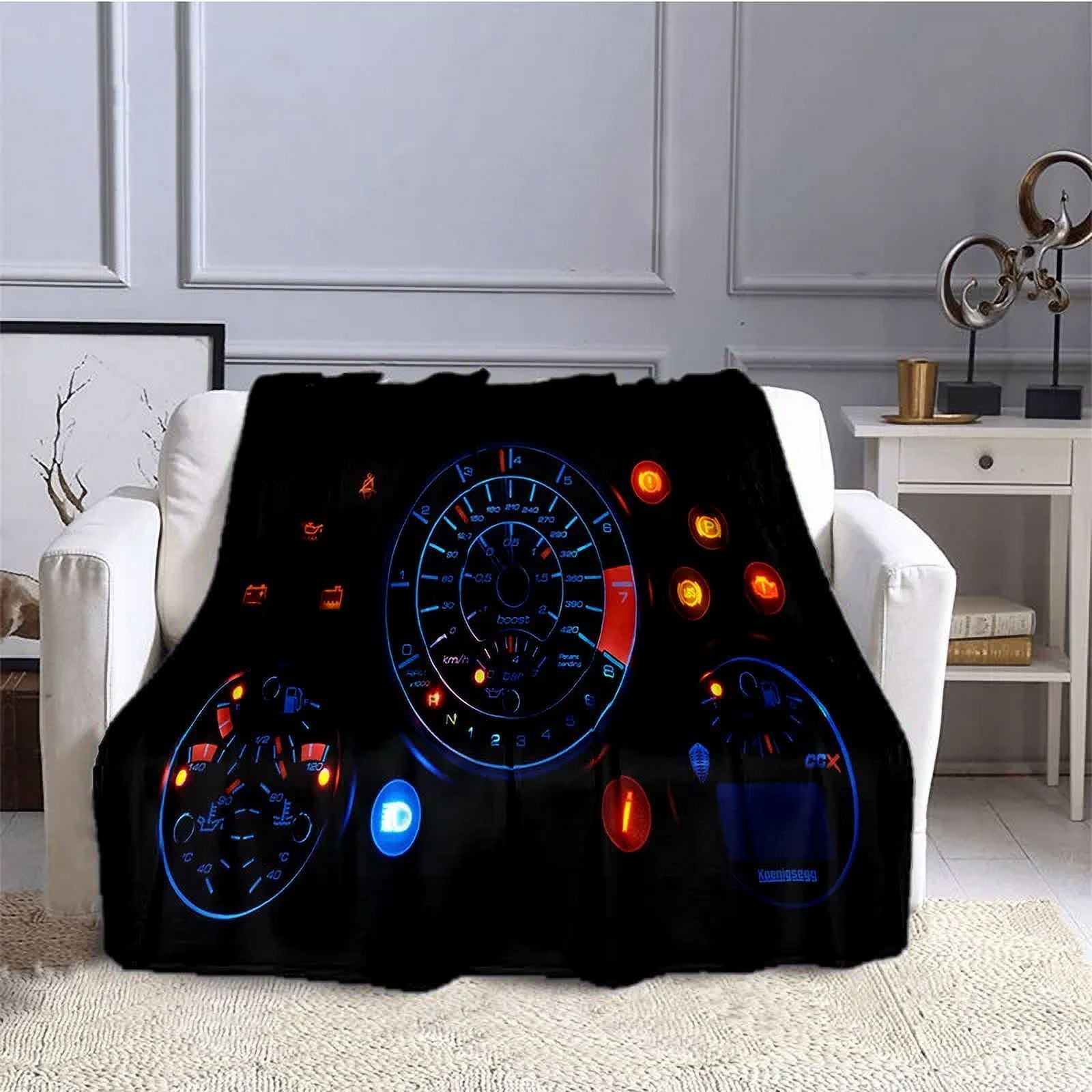 Fashion Blanket Car board Motorcycle Pattern Flannel Throw Blanket for ...