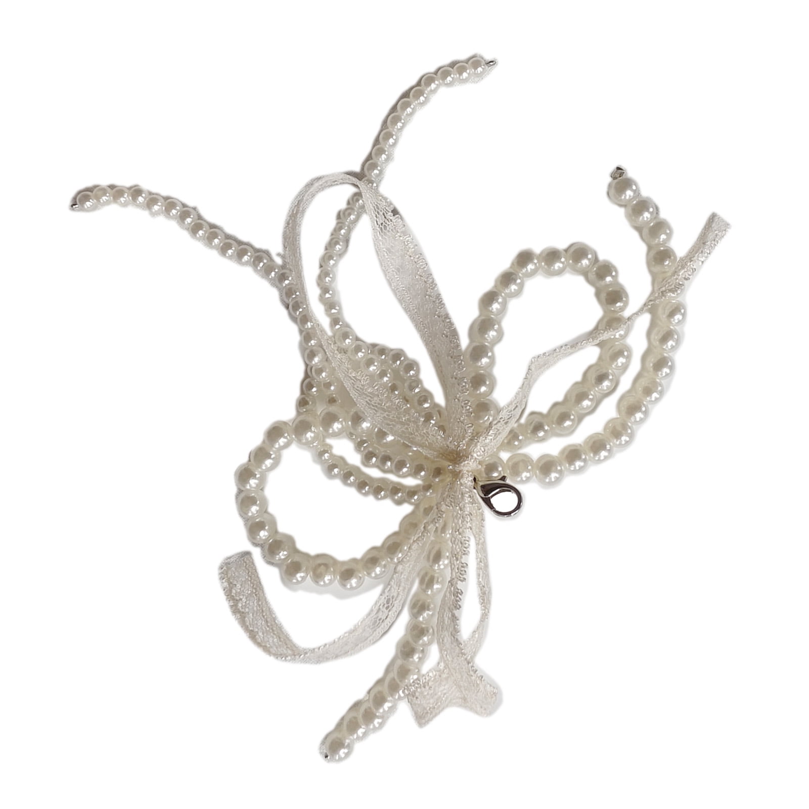 Fashion Bowknot Shoe Buckle with Pearl Lace Shoe Clip Craft Wedding ...