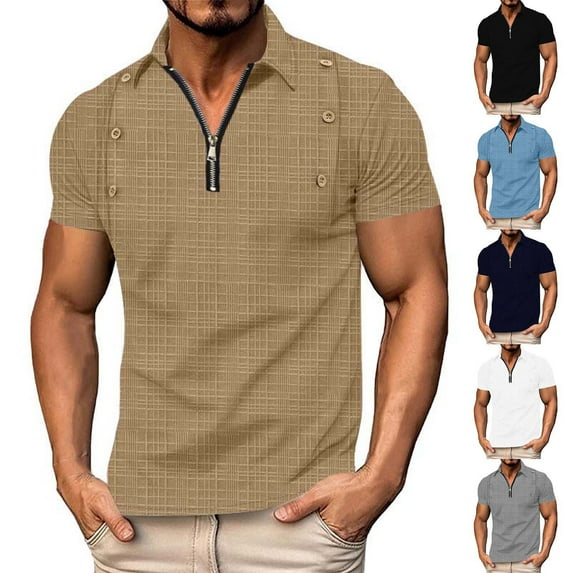 Fashion Business Shirts for Mens Summer Plus Size Versatile Solid Color ...