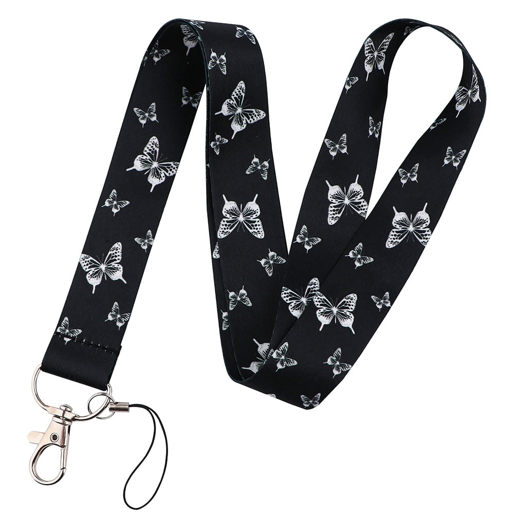 Fashion Butterfly Lanyard Keychain Neck Strap for Keys ID Card Holder ...