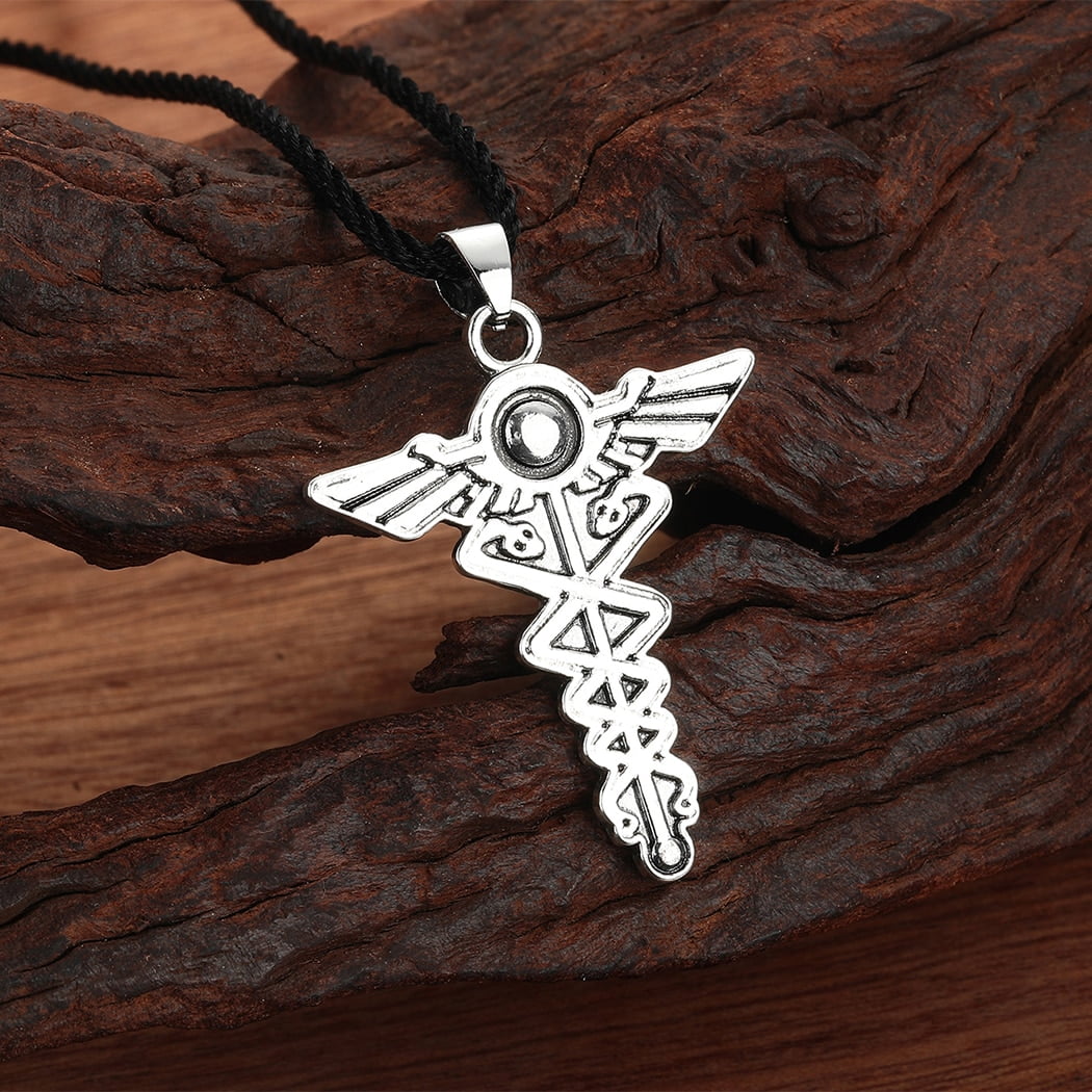 Fashion Caduceus Medicine Symbol Snakes Wings Pendant Chain Necklaces ...