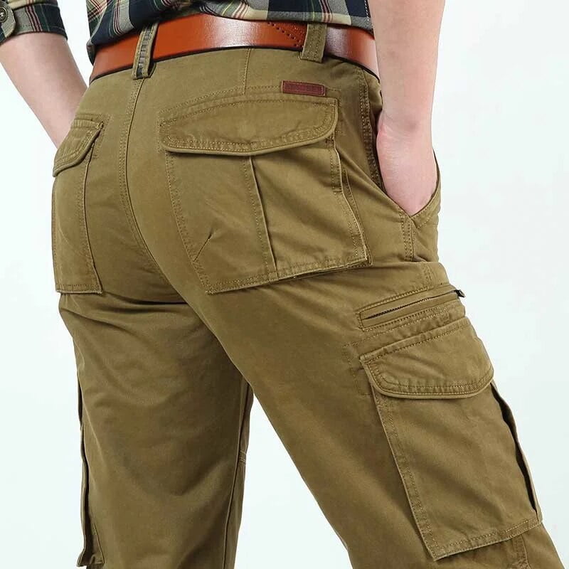 Fashion Cargo Pants Multi Pocket Straight Loose Baggy Men Casual Trousers Cotton Military ...