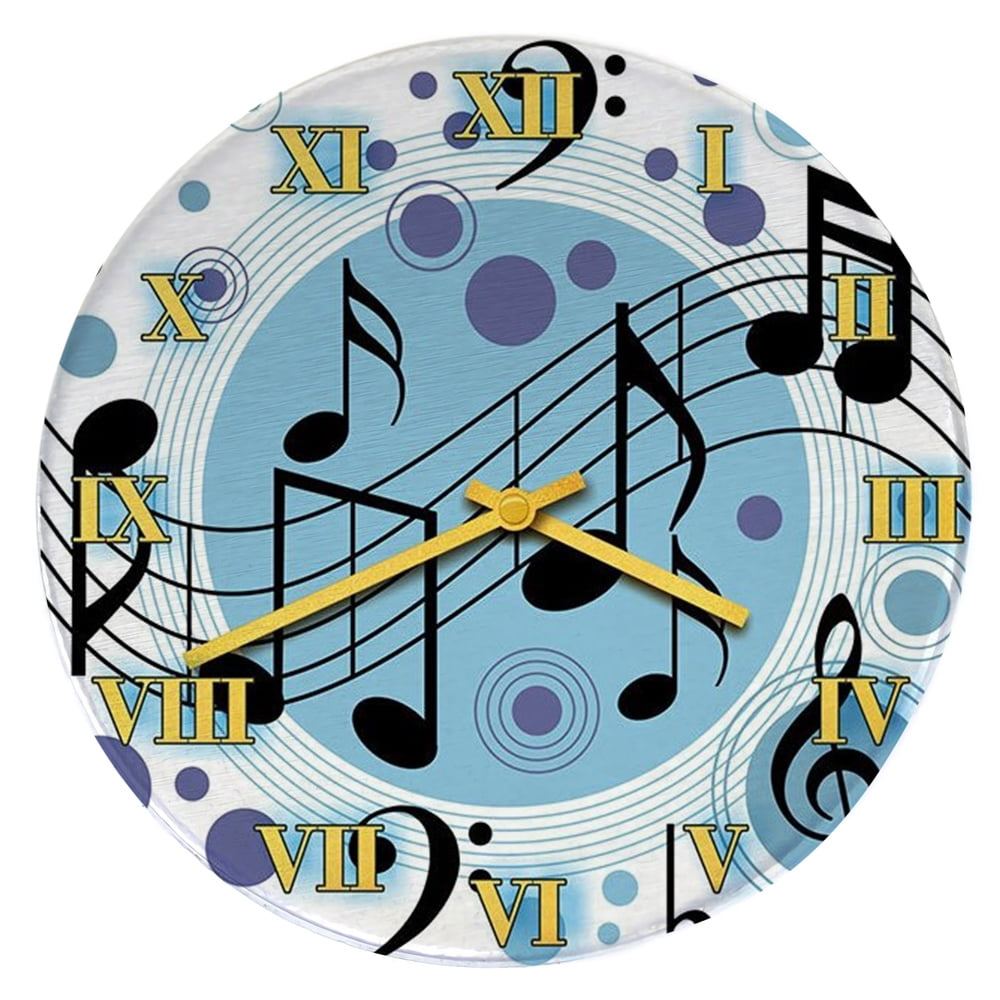 Fashion Carpet Fantasy Music Clock 3D Print Flannel Round Rug Non-slip ...