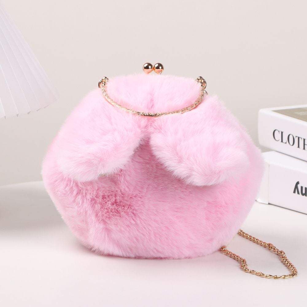 Fashion Casual Girls Women Solid Color Shopping Plush Shoulder Bag ...