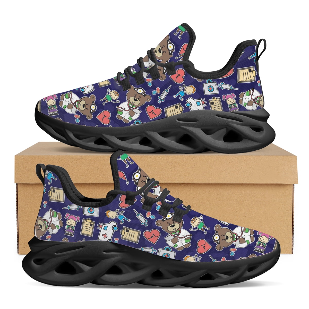 Fashion Casual Shoes Cartoon Dentist Toothbrush Printing Sneakers ...