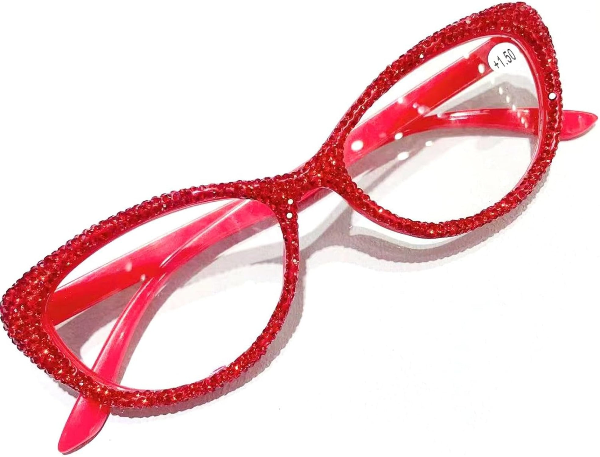 Fashion Cat Eye Women Rhinestone Reading Glasses Red bling Diamond ...