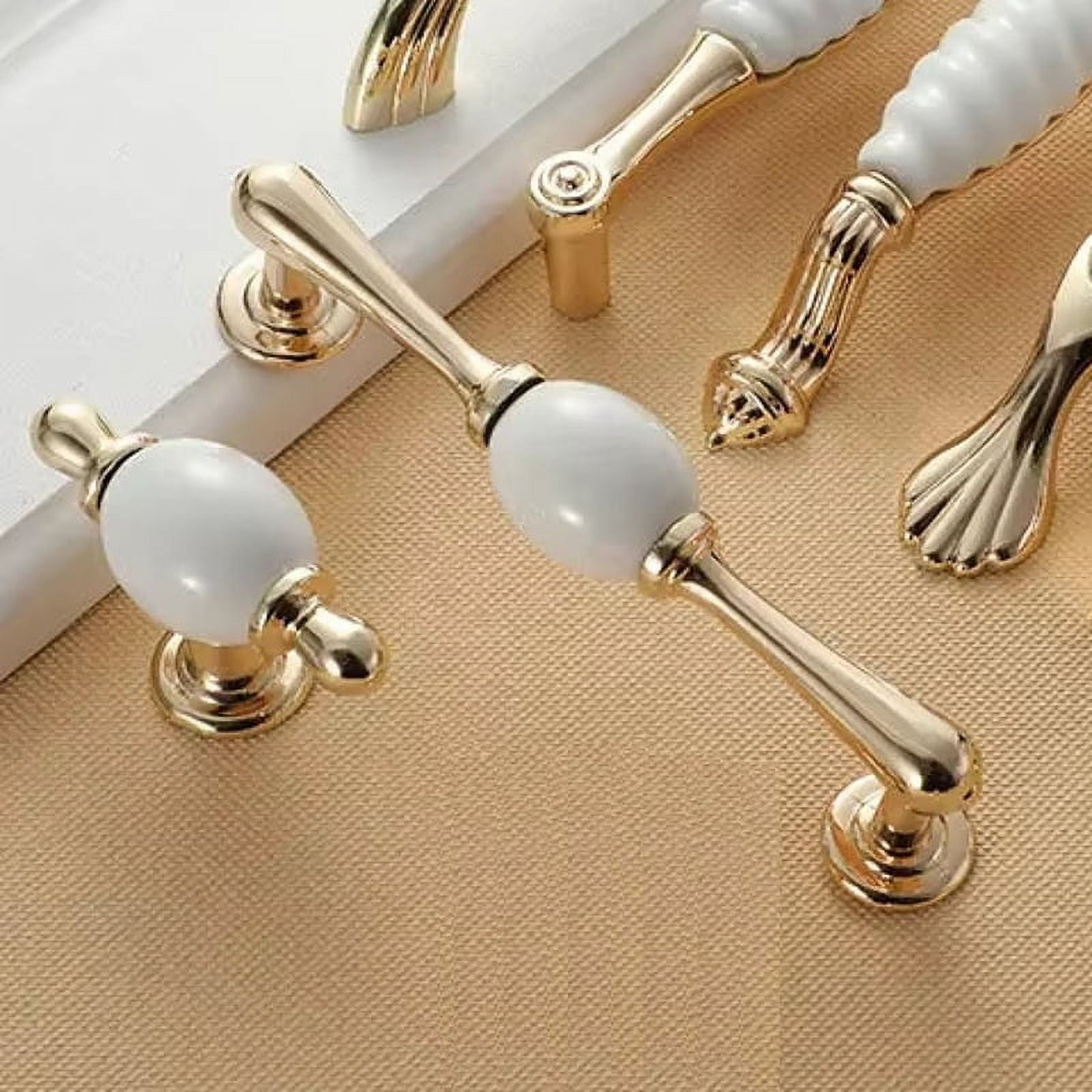 Fashion Ceramic Cabinet Handle Golden Kitchen Cupboard Door Handle ...