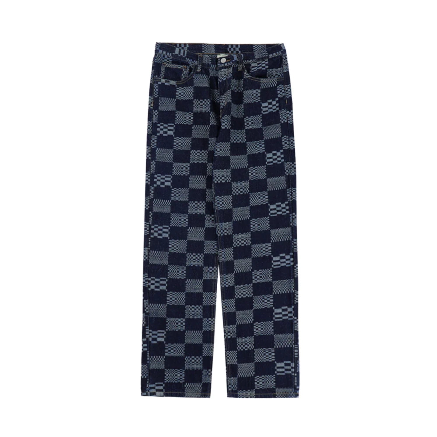 Fashion Checkerboard Jacquard Jeans For Men - Walmart.com