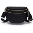 Fashion Checkered Woven Crossbody Bum Bag for Women Vegan Leather ...