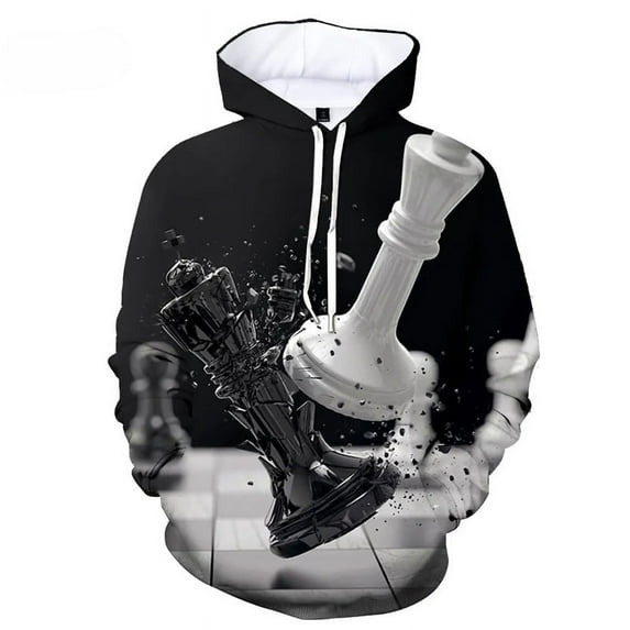 Fashion Chess 3D Print Hoodie For Men Casual Hooded Long Sleeves ...