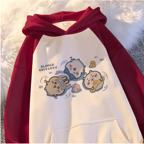 Fashion Chiikawa Sweatshirt Women's Hooded Cartoon Lovely Top Holiday ...