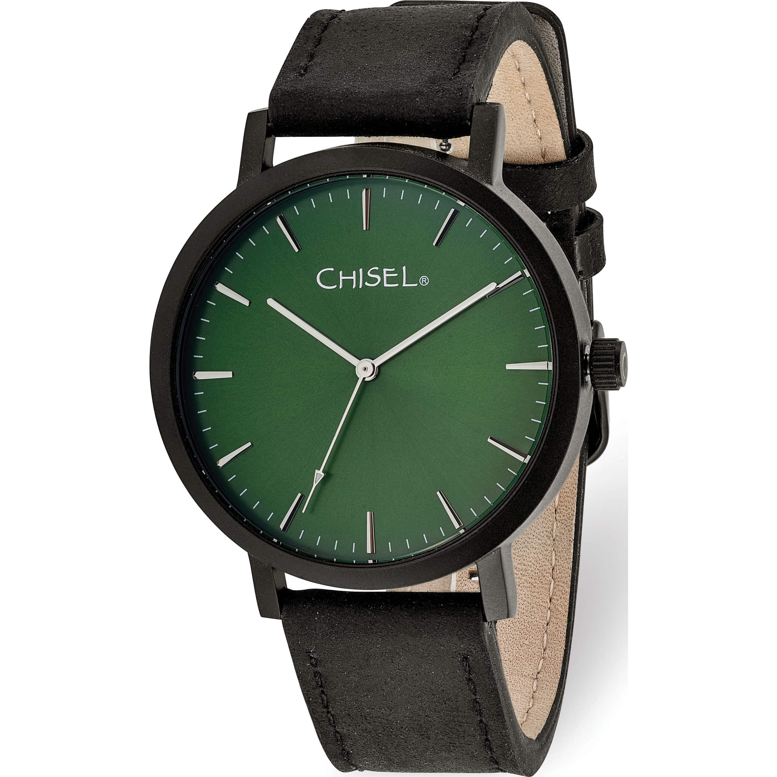 Fashion Chisel Matte Black Ip-Plated Green Dial Watch (9 X 20) Made In ...