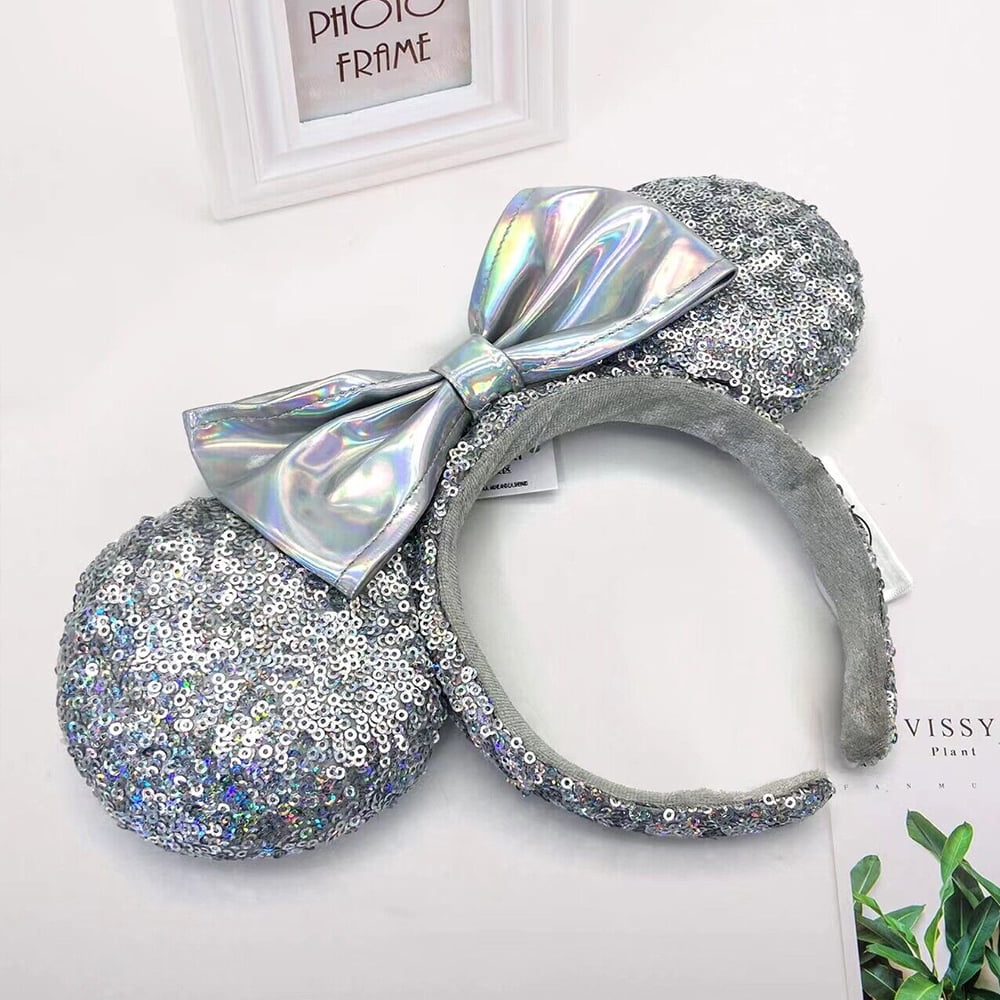 Fashion Cinderella Magic Mirror Limited Headband Silver Sequins Bow ...