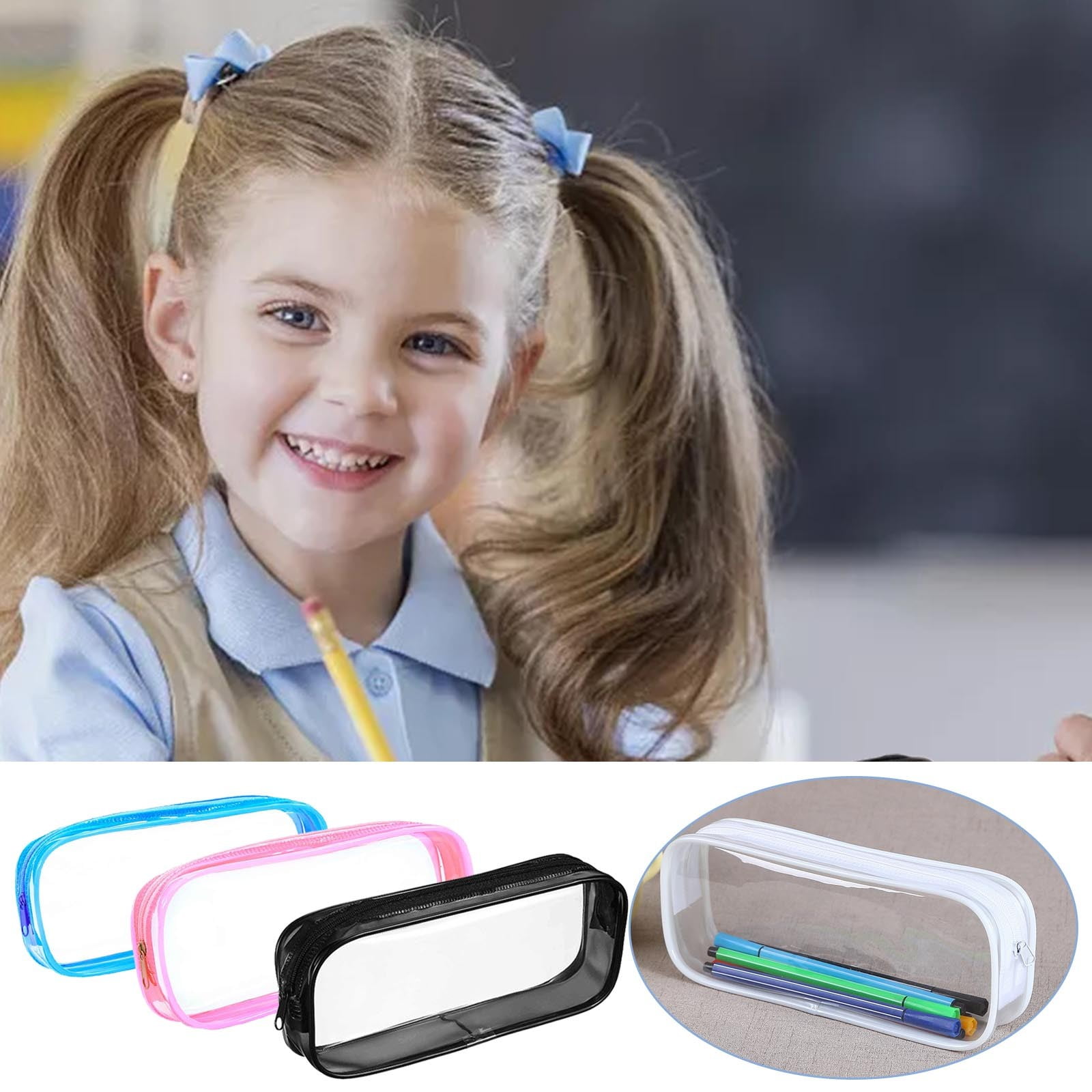 Fashion Clear PVC Zipper Pen Case Pencil Case Pouch, Multi-Purpose ...