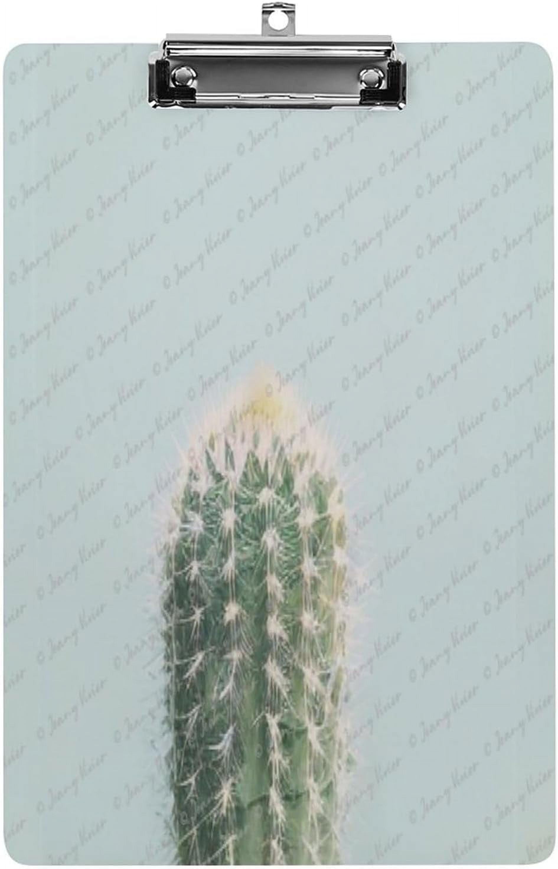 Fashion Clipboard, Blue, Cactus Art, A4 Letter Size Wooden Decorative Clipboards for Women, Cute ...