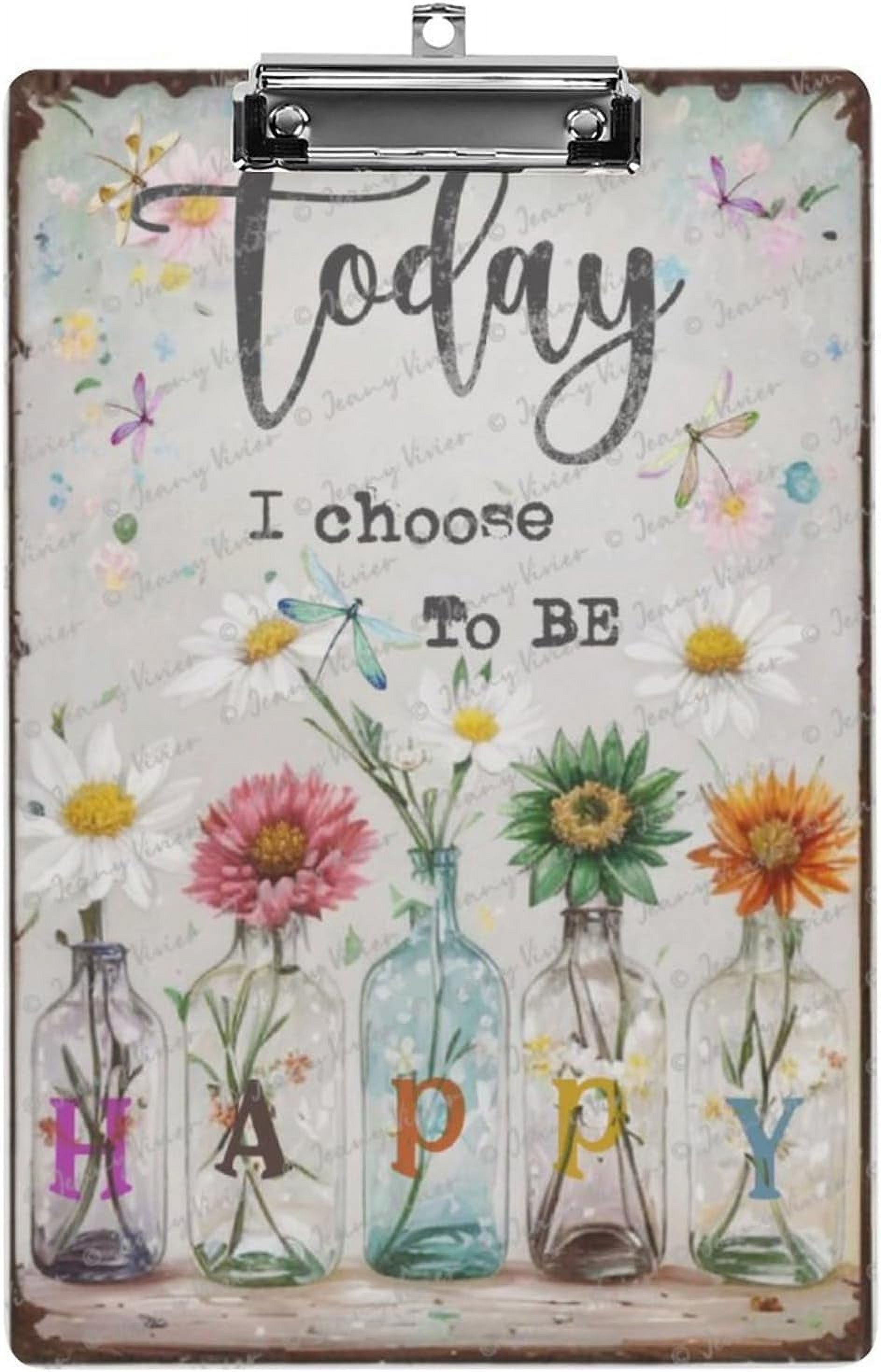 Fashion Clipboard, Today I Choose to Be Happy, A4 Letter Size Wooden ...
