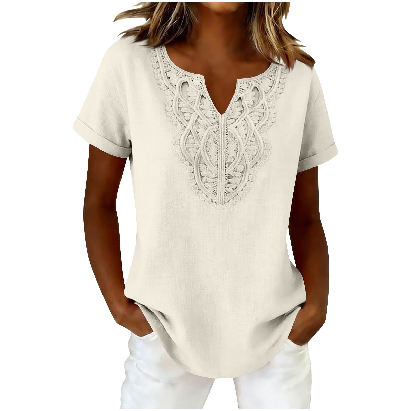 Fashion Clothing V Neck Long Sleeve Vacation Outdoor Casual Blouse ...