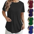 Fashion Clothing for Women Solid-color Fashionable Back-button T-Shirts ...