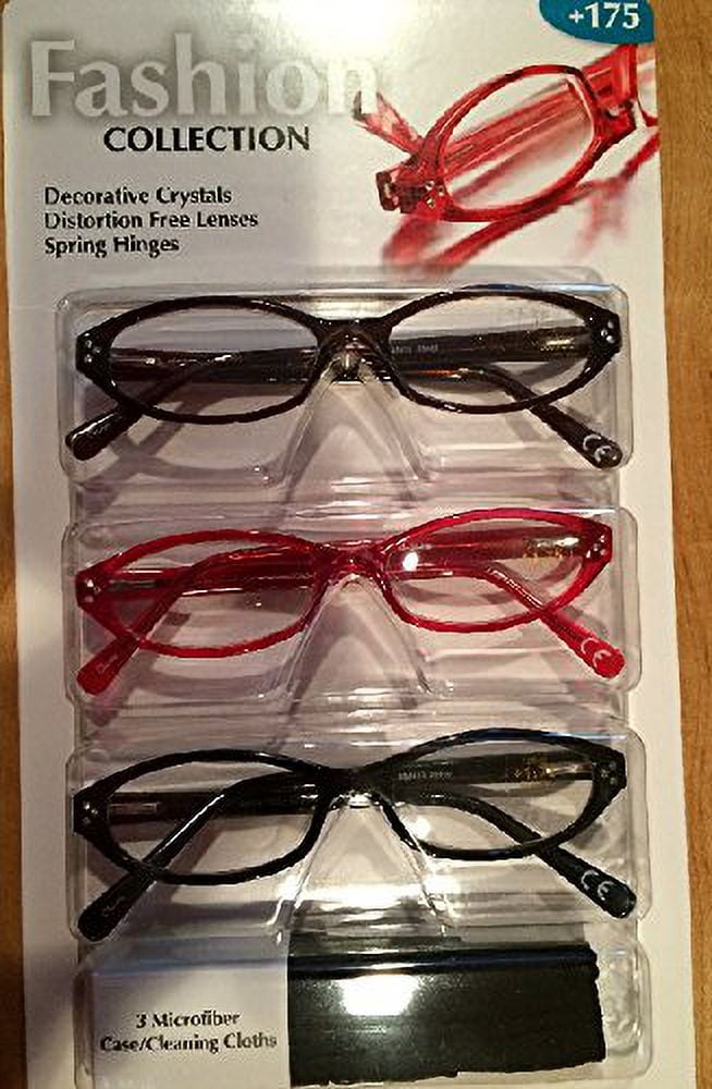 Fashion Collection Design Optics 3-Pack Reading Glasses +175 - Walmart.com