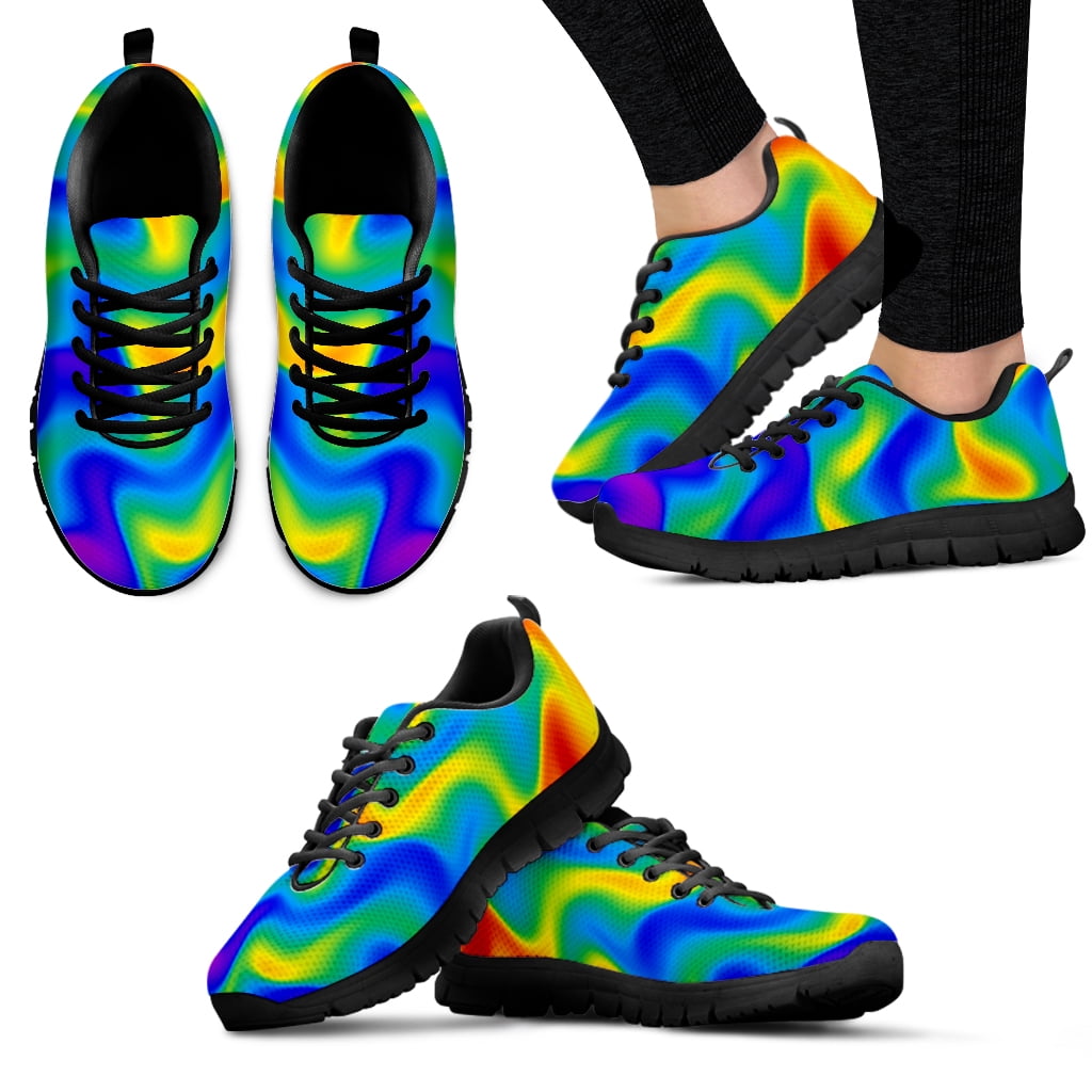 Fashion Color Psychedelic Design Shoes Knitted Fabric Thick Sole ...