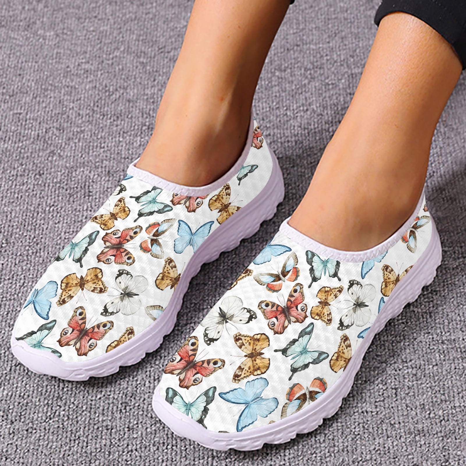Fashion Colorful Butterfly Design Brand Slip On Ladies Comfortable ...