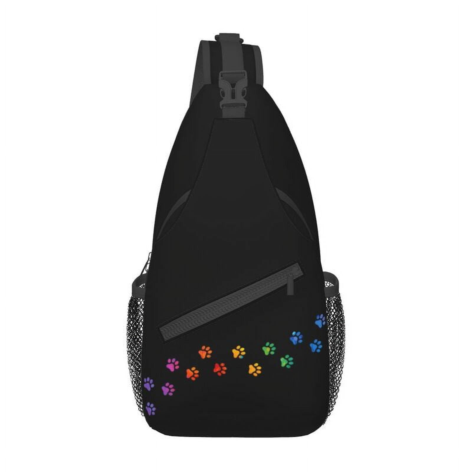 Fashion Colorful Dog Paw Crossbody Sling Backpack Men Shoulder Chest ...