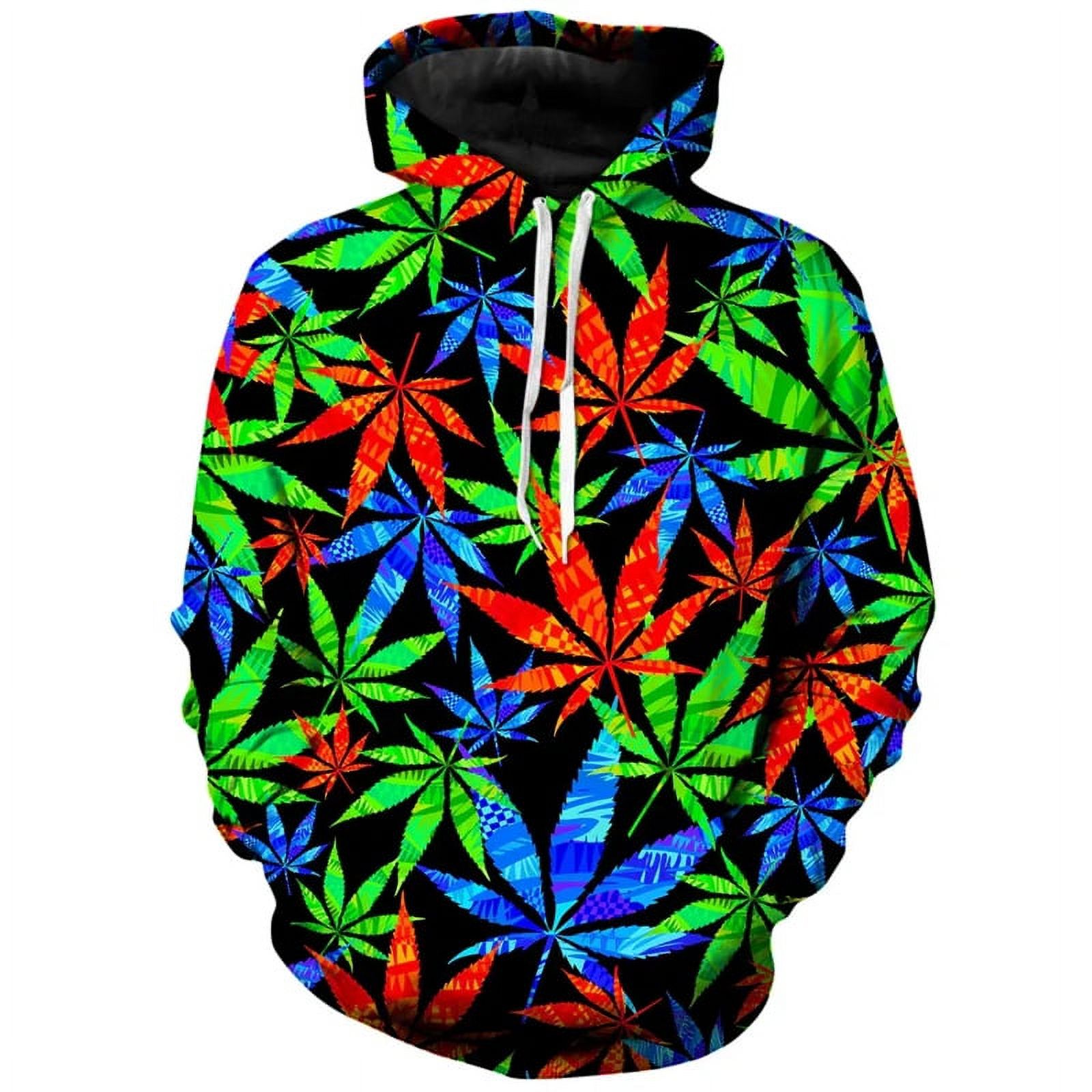 Fashion Colorful Leaf Graphic Hoodie Men 3D Printed Plants Leaves ...