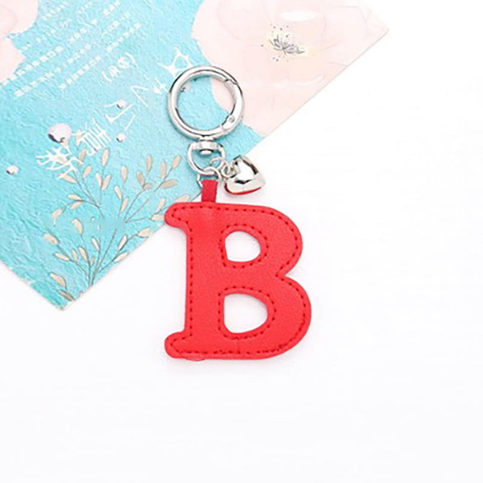 Fashion Colorful Leather 26 Letter Keychain For Women Girls 26 Initial ...