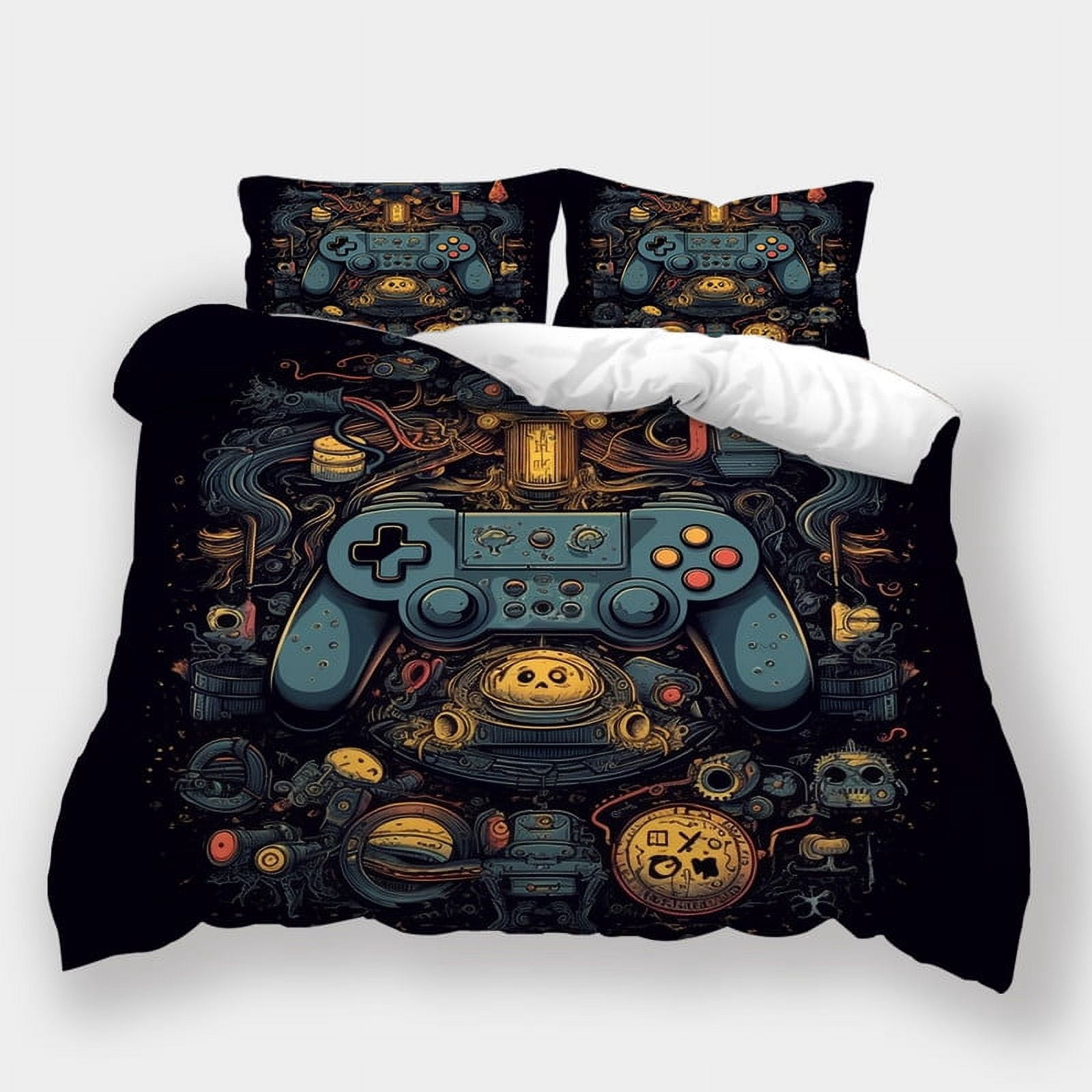 Fashion Comforter Cover Set Gamepad City Skull Printed Bedspreads Boys ...